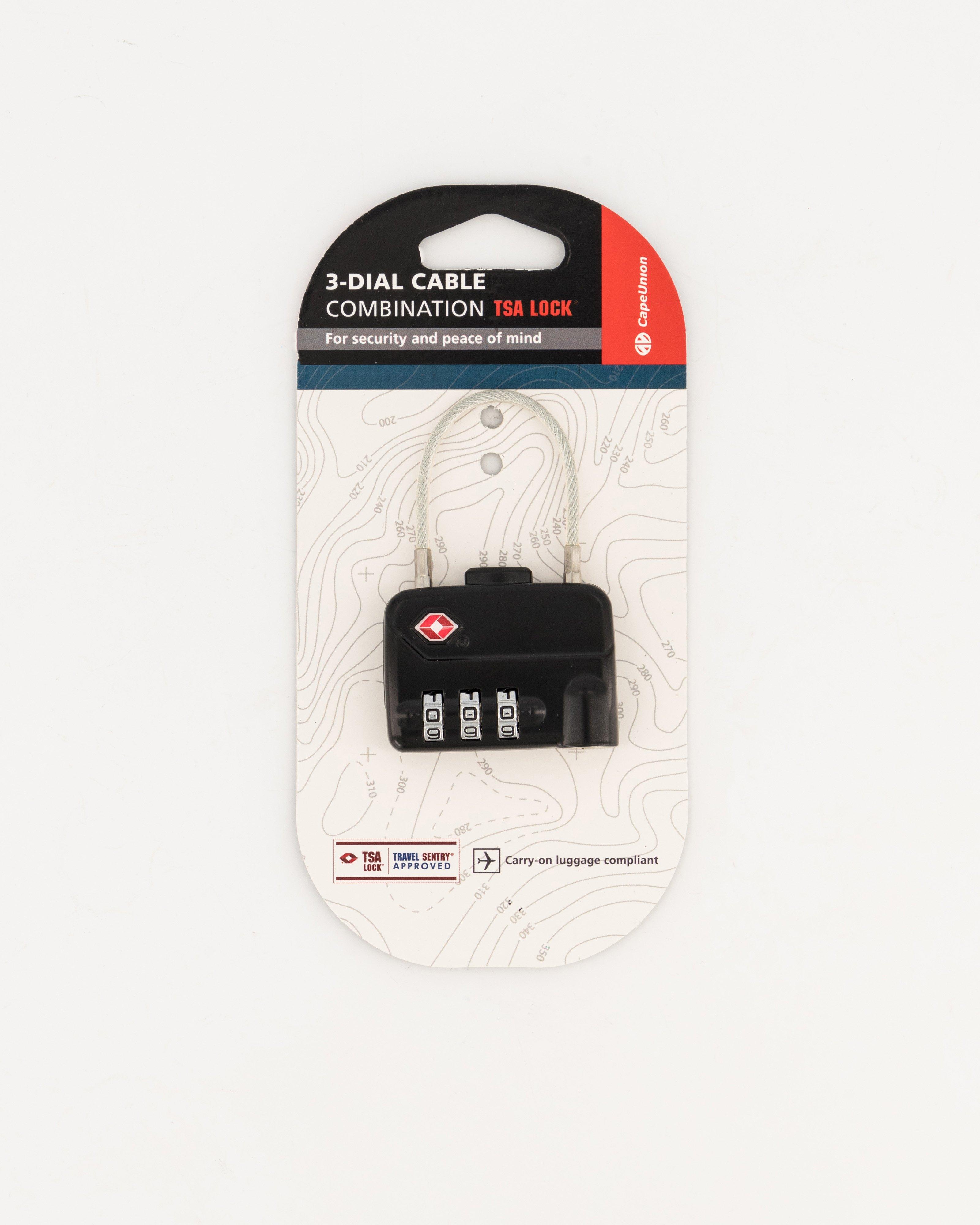 Cape Union Cable Lock TSA Lock 3-Dial Combination