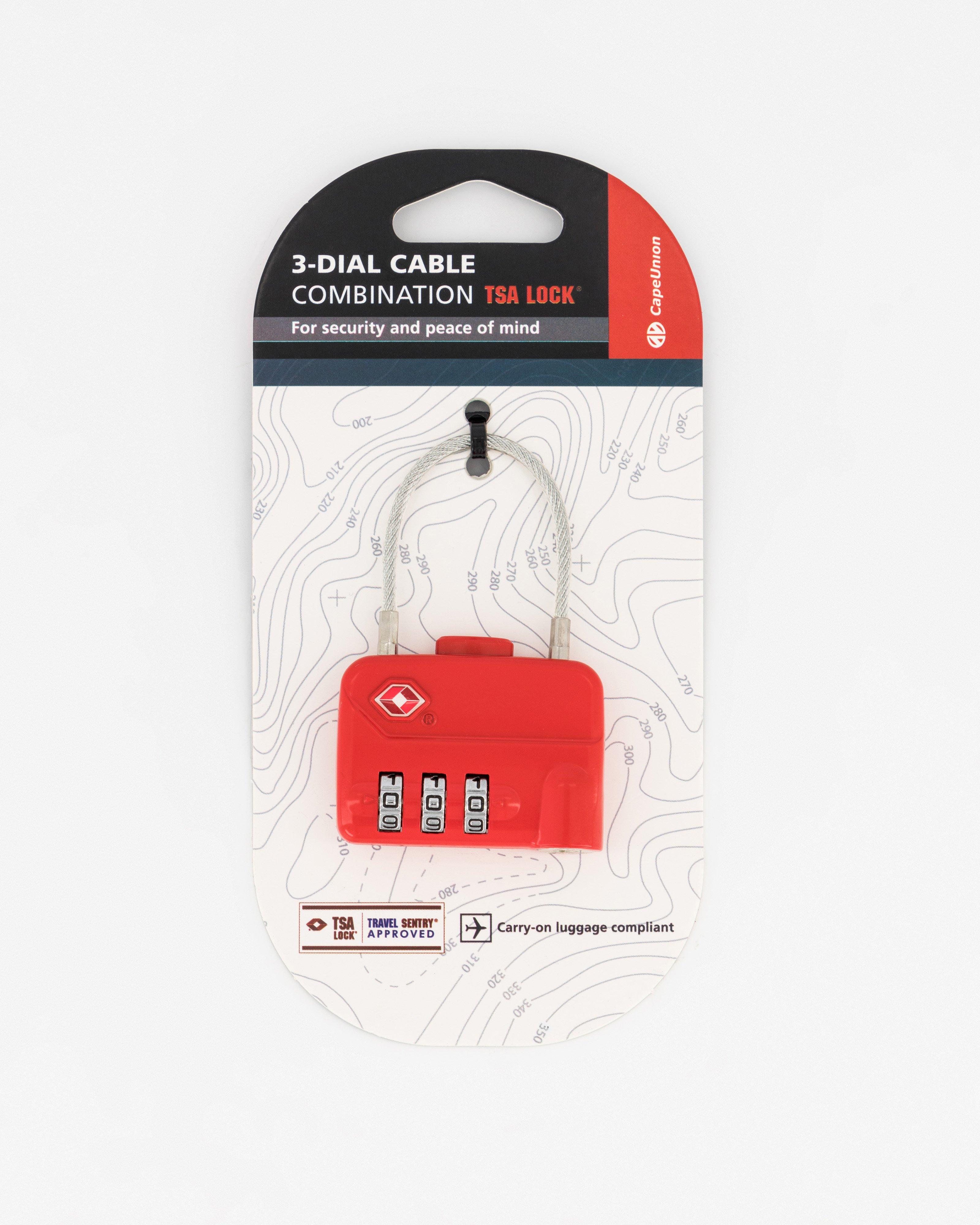 Cape Union Cable Lock TSA Lock 3-Dial Combination