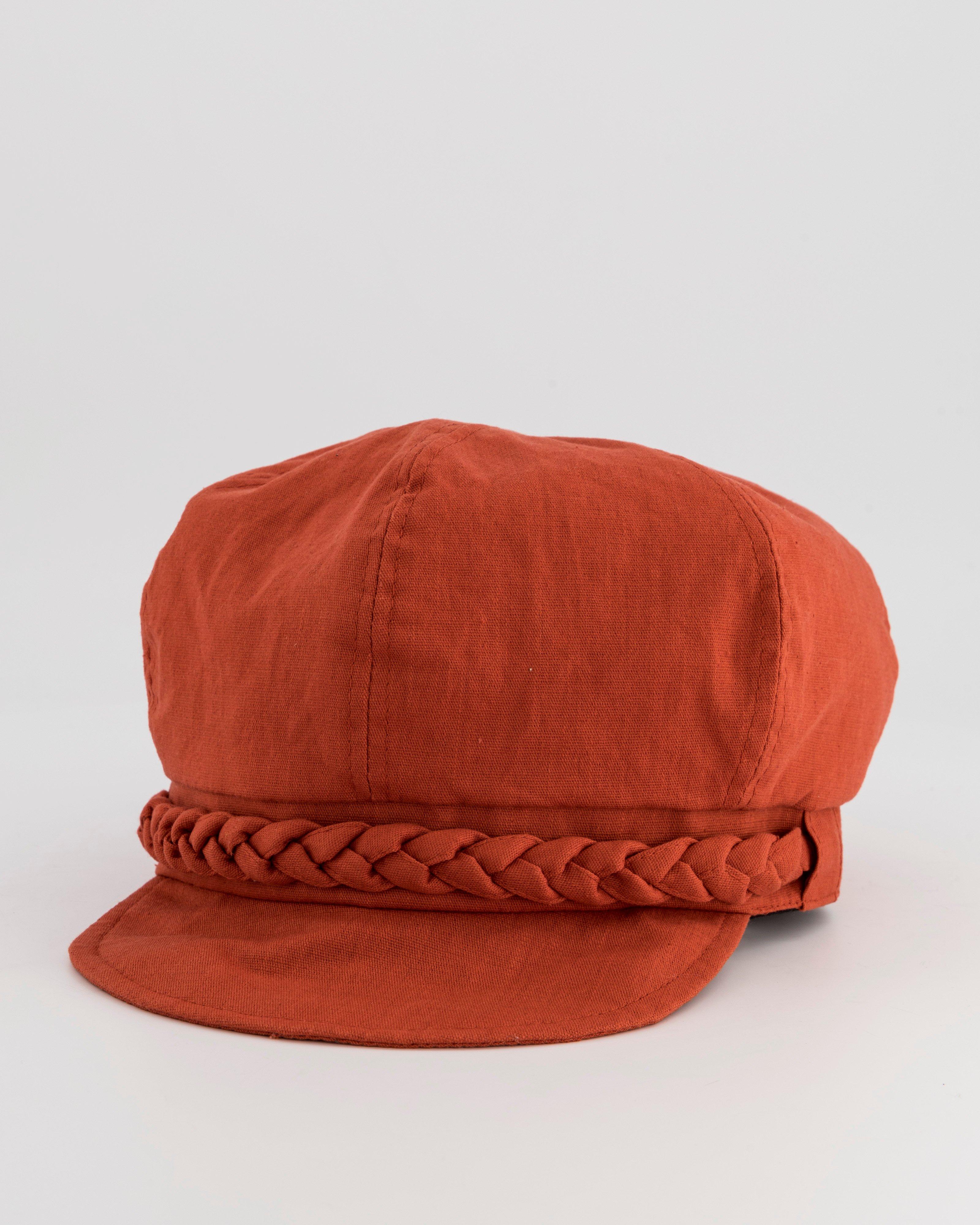 Tina Braided Baker Boy Hat | Old Khaki