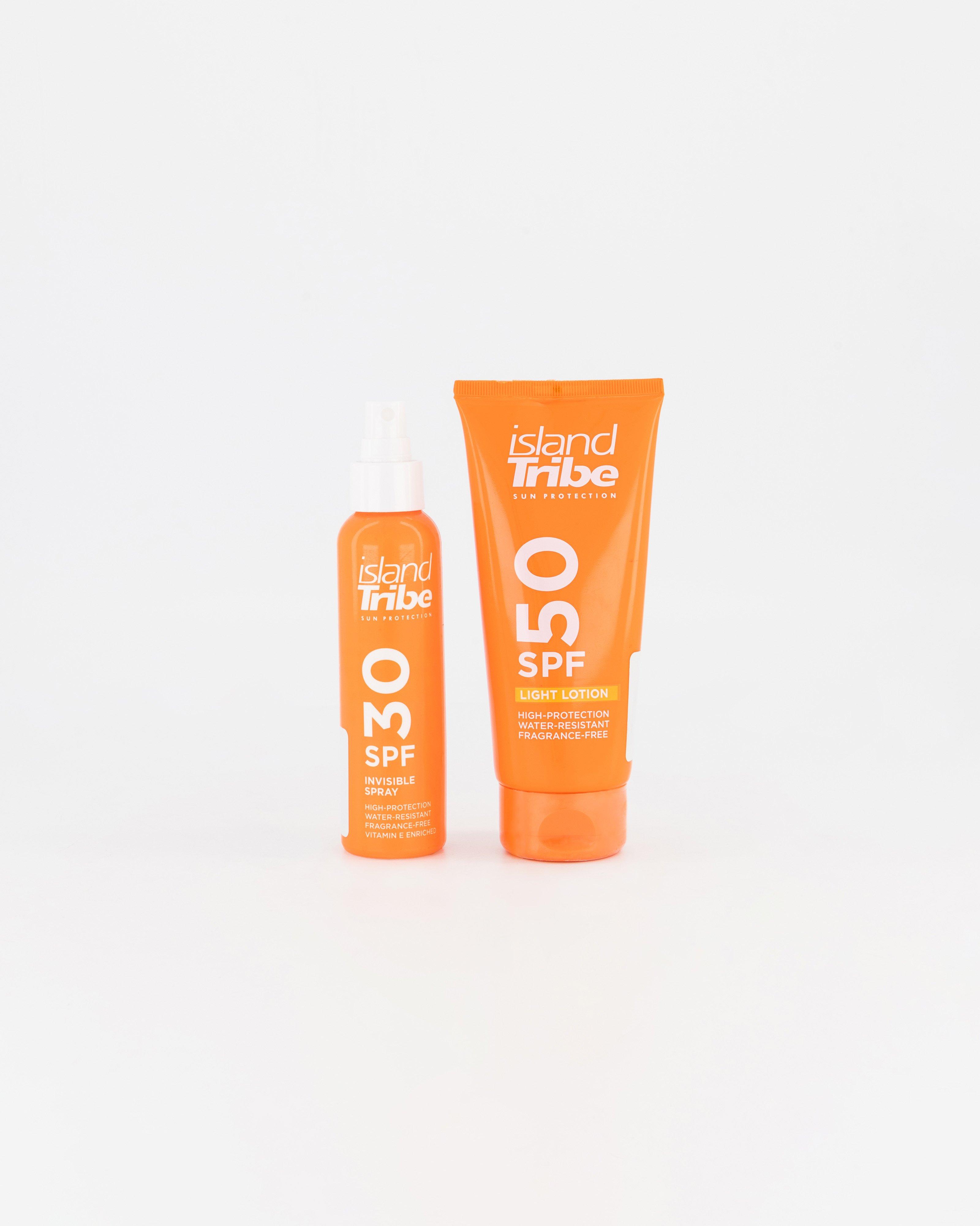 Island Tribe SPF 50 Light Suncreen Lotion with SPF 30 Invisible ...