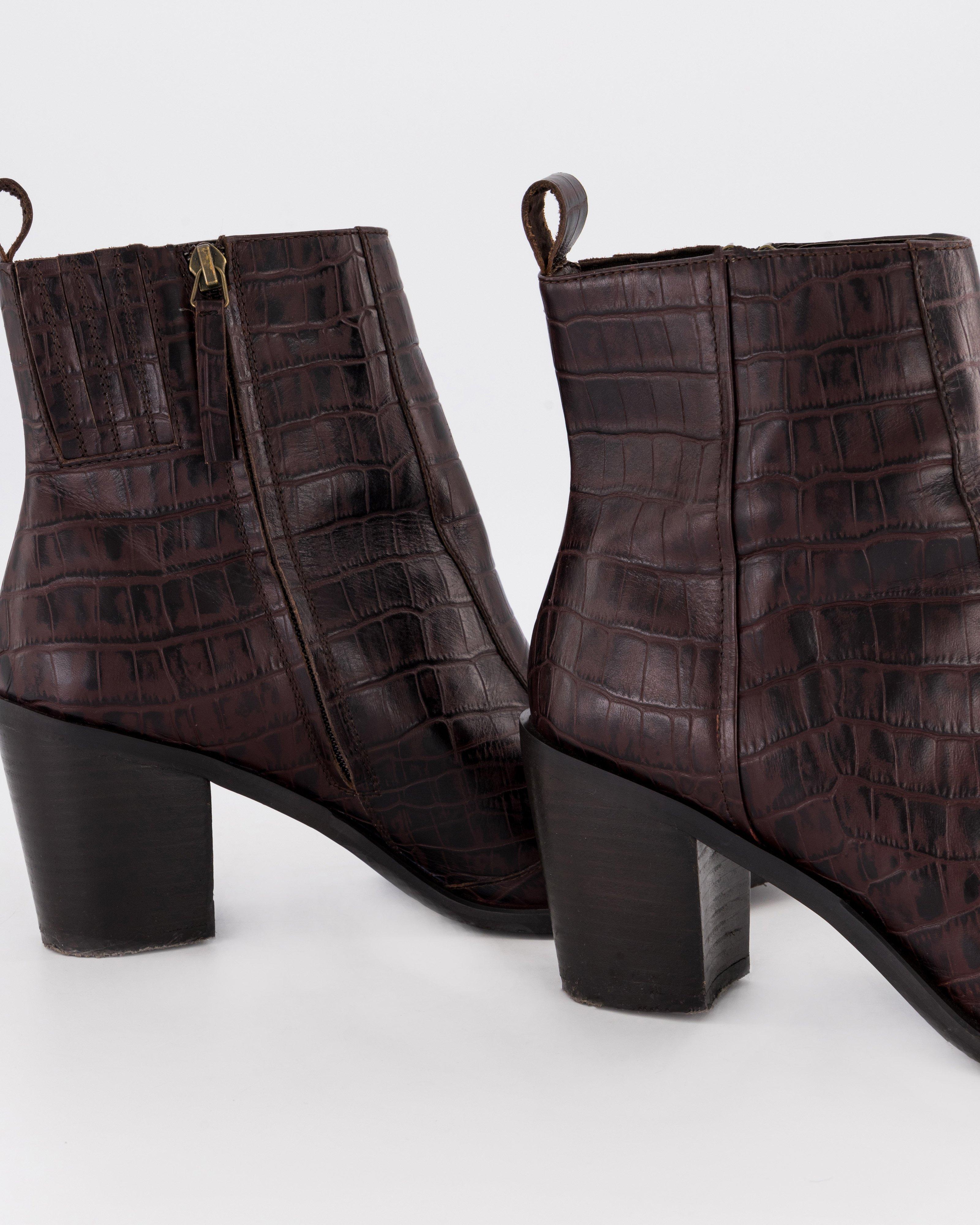 Raven Crocodile Embossed Boot - Poetry Clothing Store