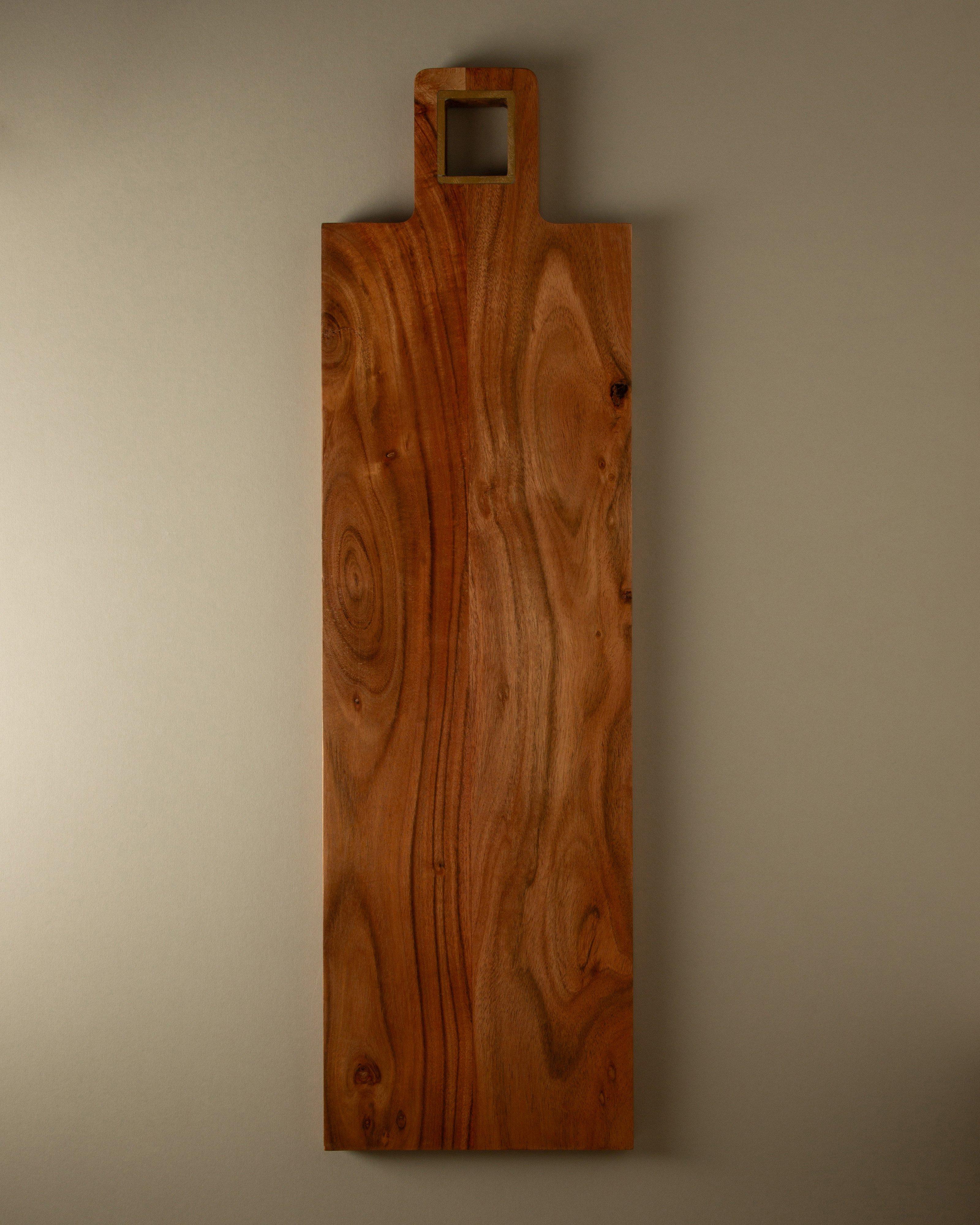 Long Acacia Paddle Board with Brass Inlay - Poetry Clothing Store