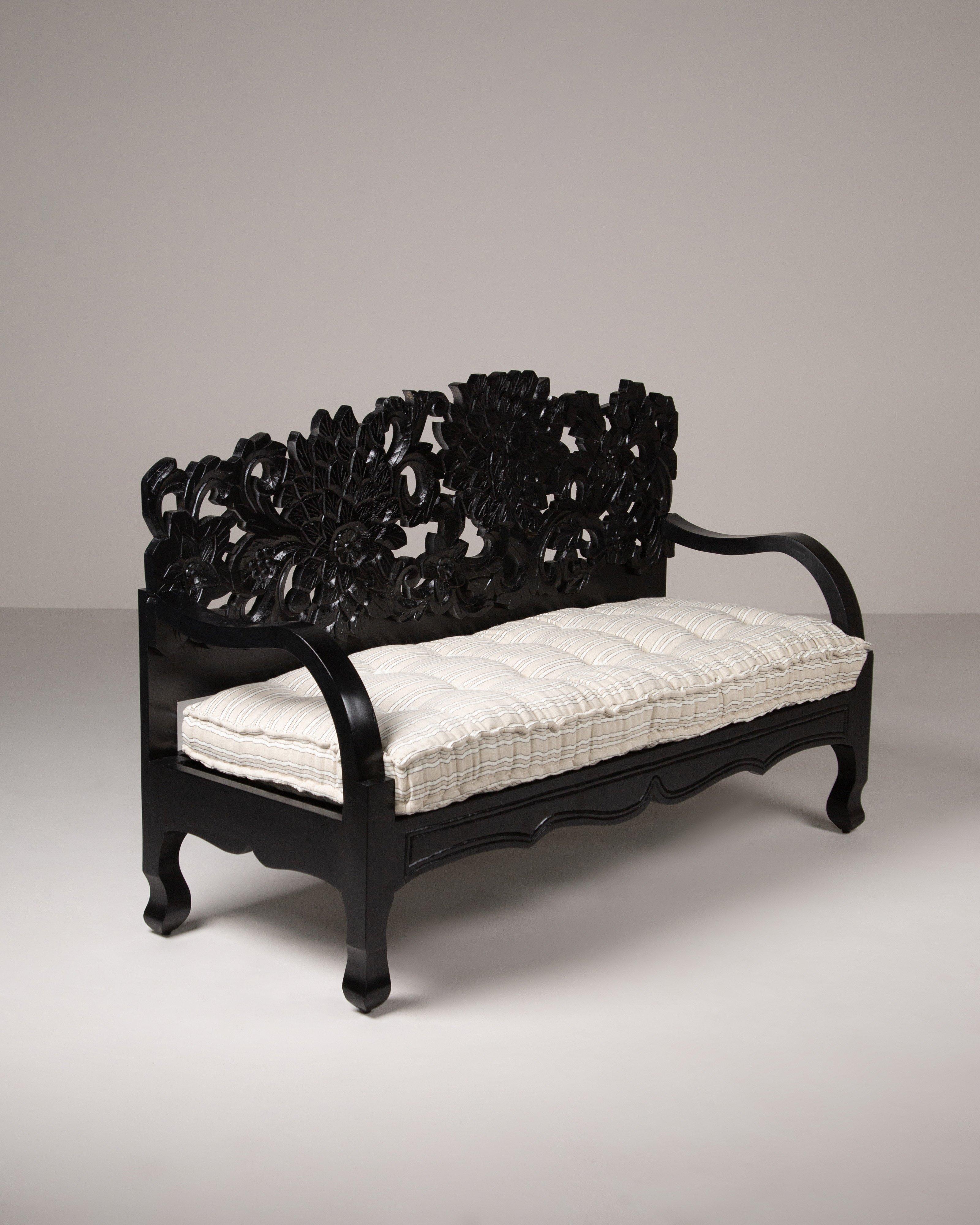 Eila Hand Carved Bench - Poetry Clothing Store