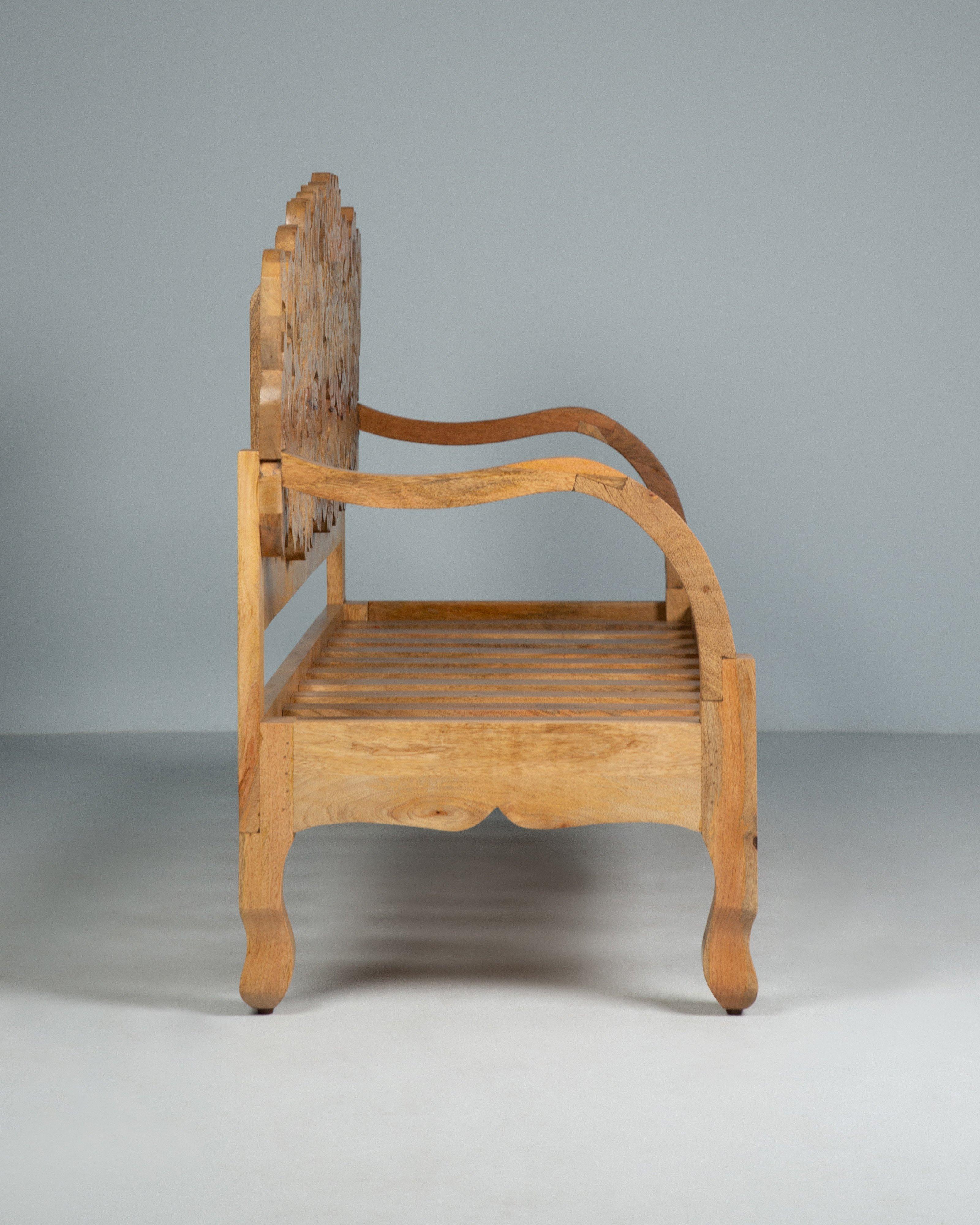 Eila Hand Carved Bench - Poetry Clothing Store