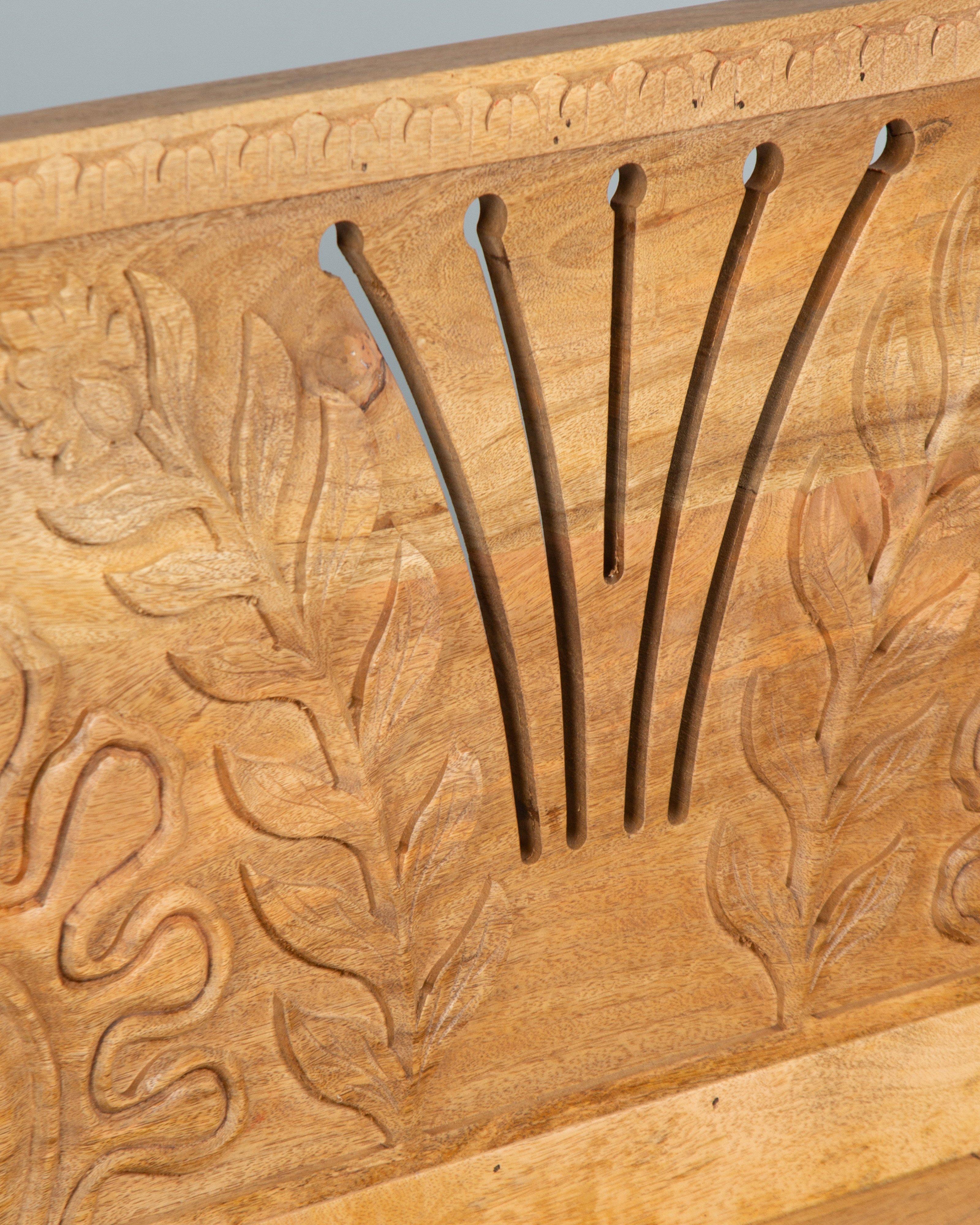 Mallika Hand Carved Bench - Poetry Clothing Store