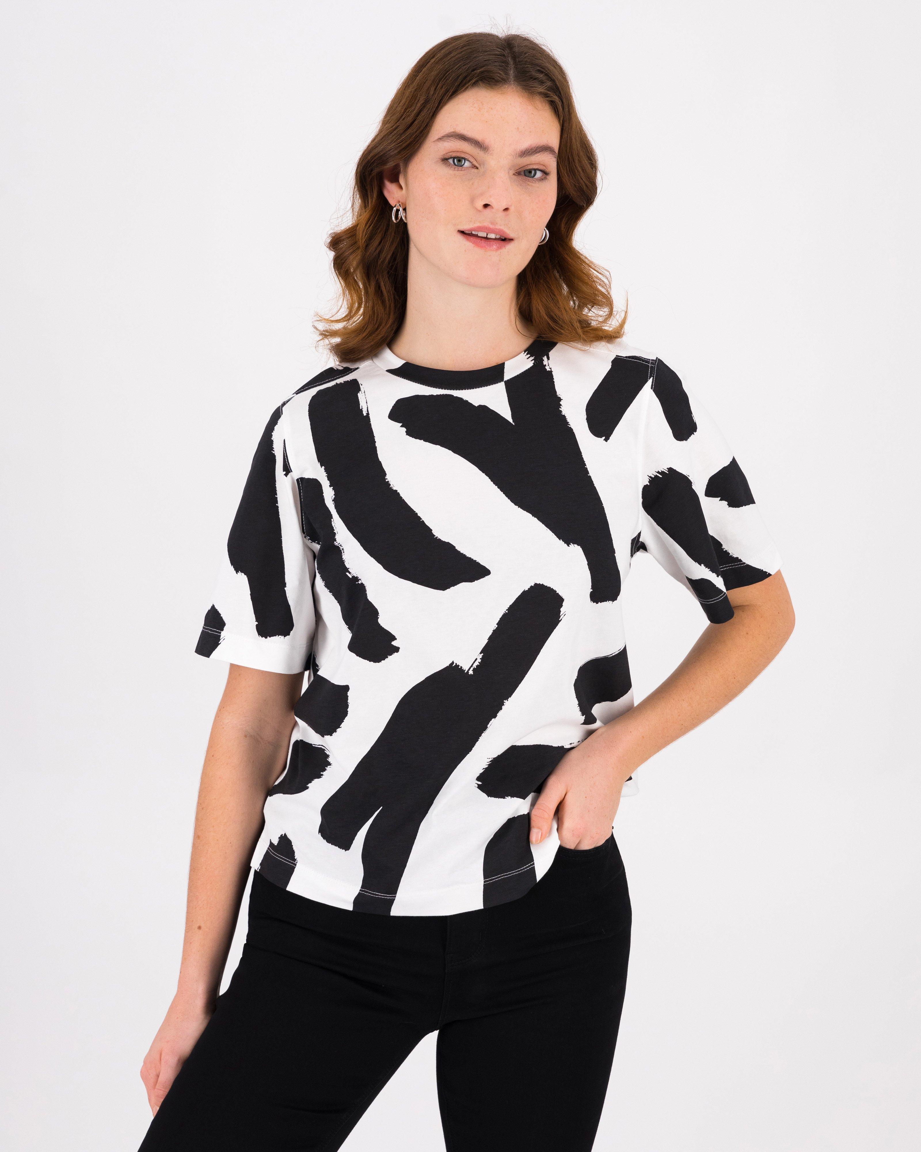 Mia Abstract Print T-Shirt - Poetry Clothing Store