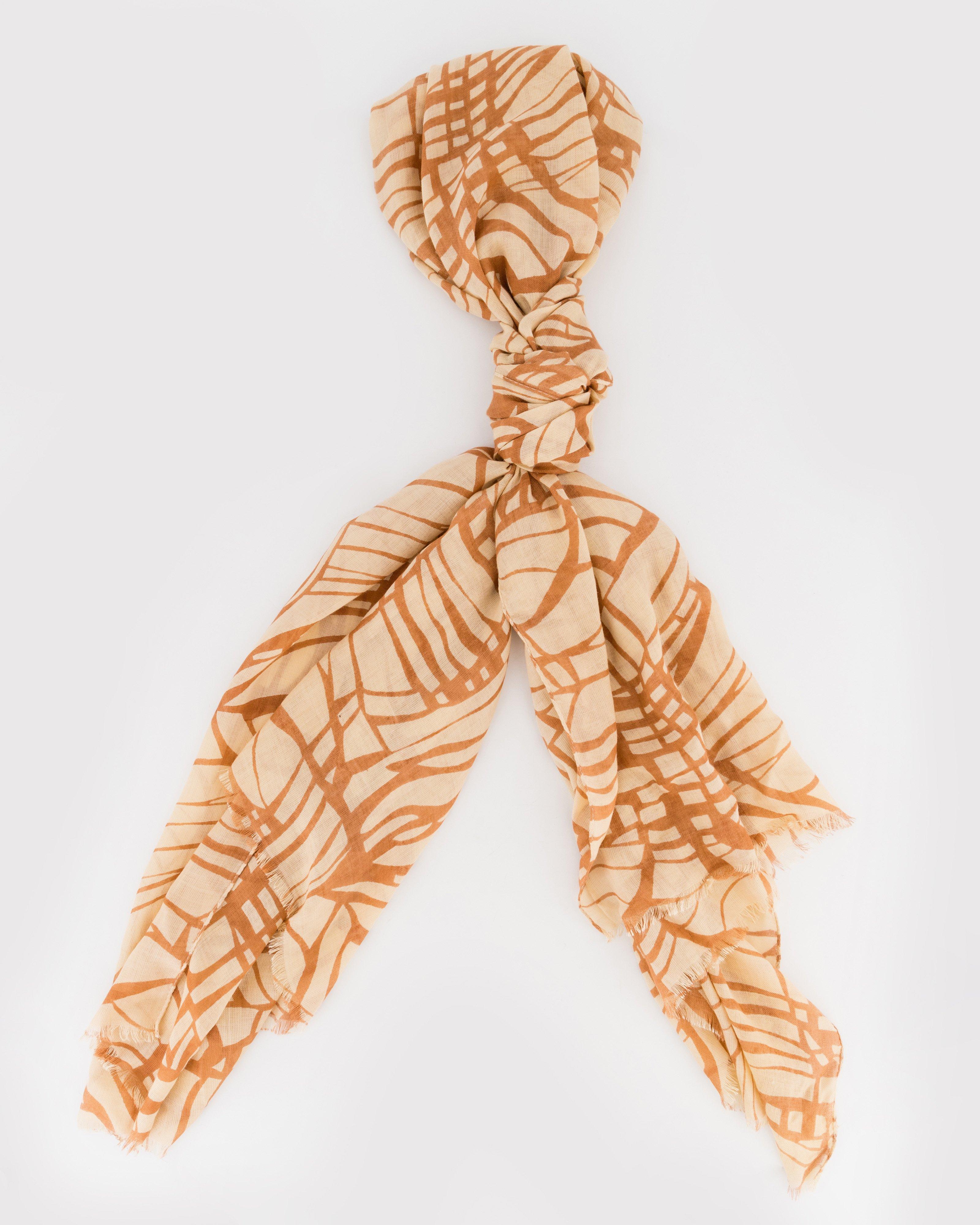 Women's Zania Abstract Zebra Print Scarf | Old Khaki