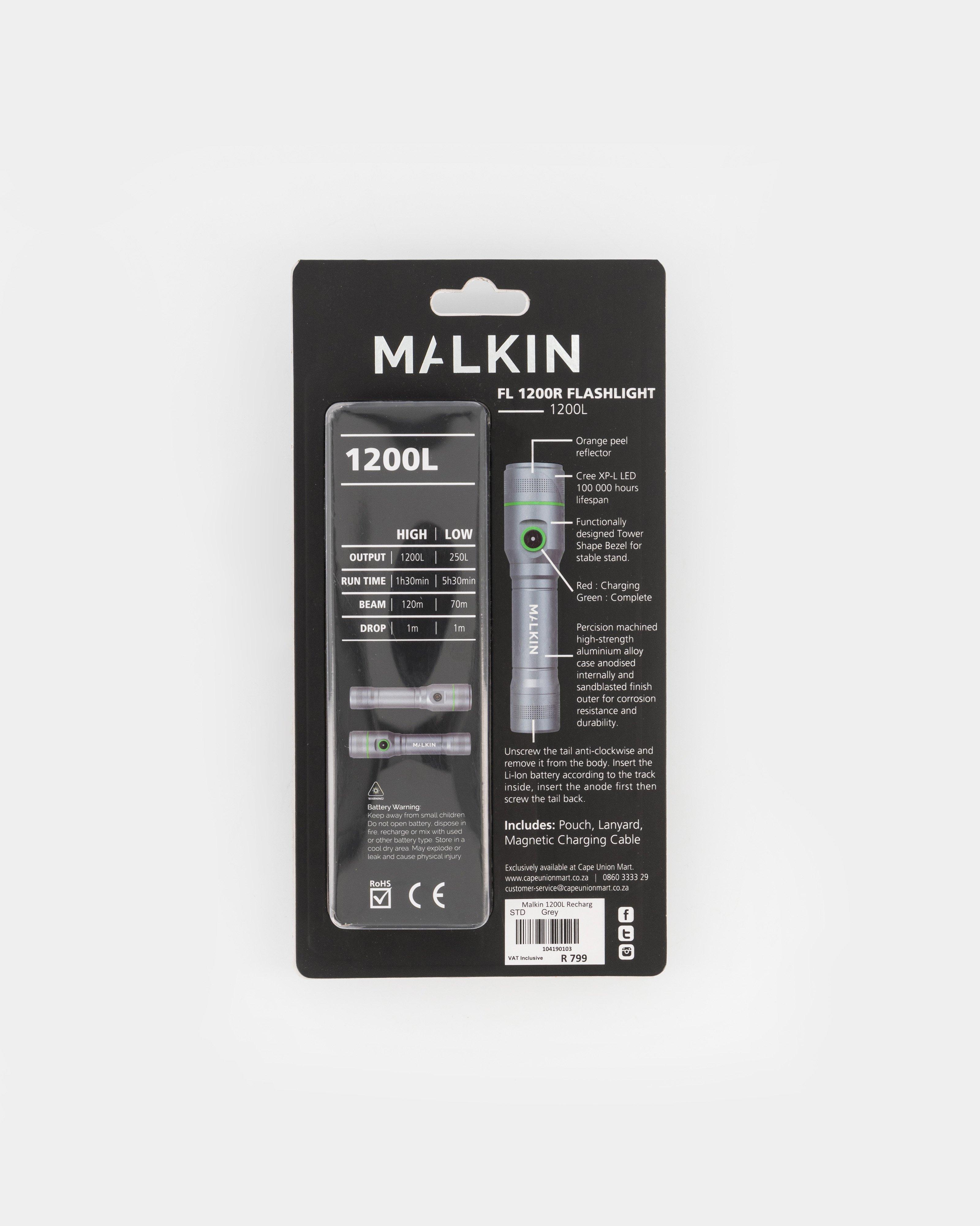 Malkin 1200 Lumen Rechargeable Torch | Cape Union Mart