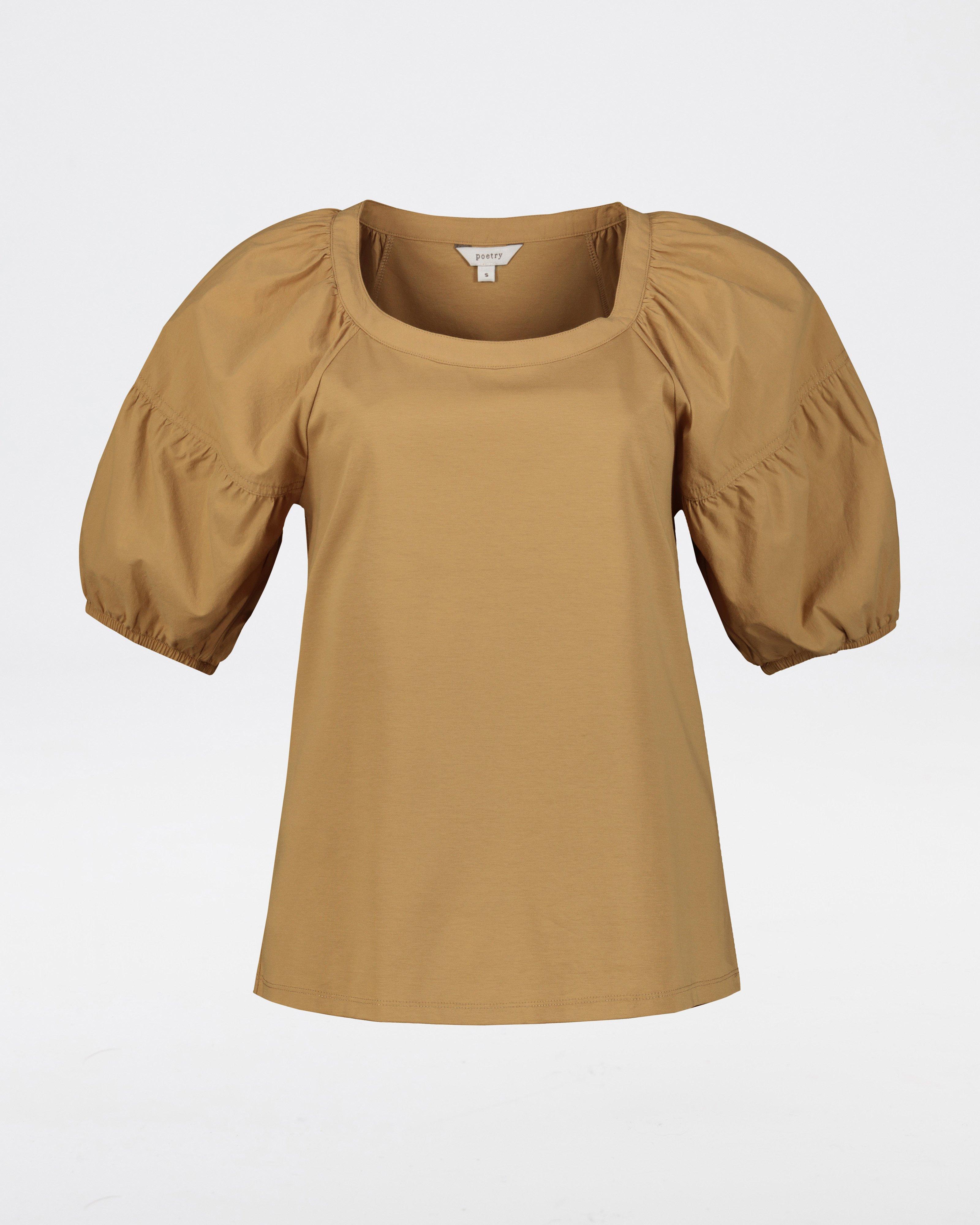 Coralee Mixed-Media Top - Poetry Clothing Store