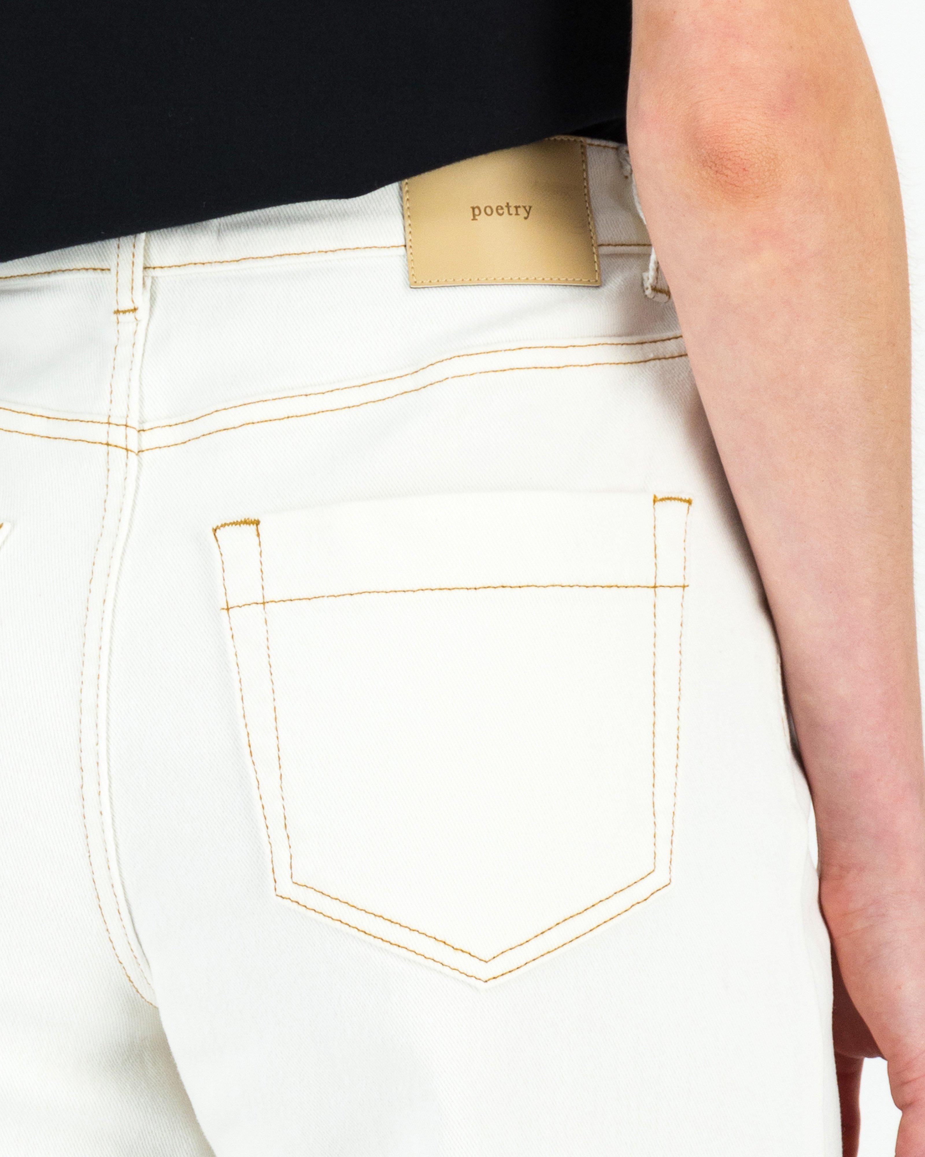 Tobie Topstitched White Denims - Poetry Clothing Store