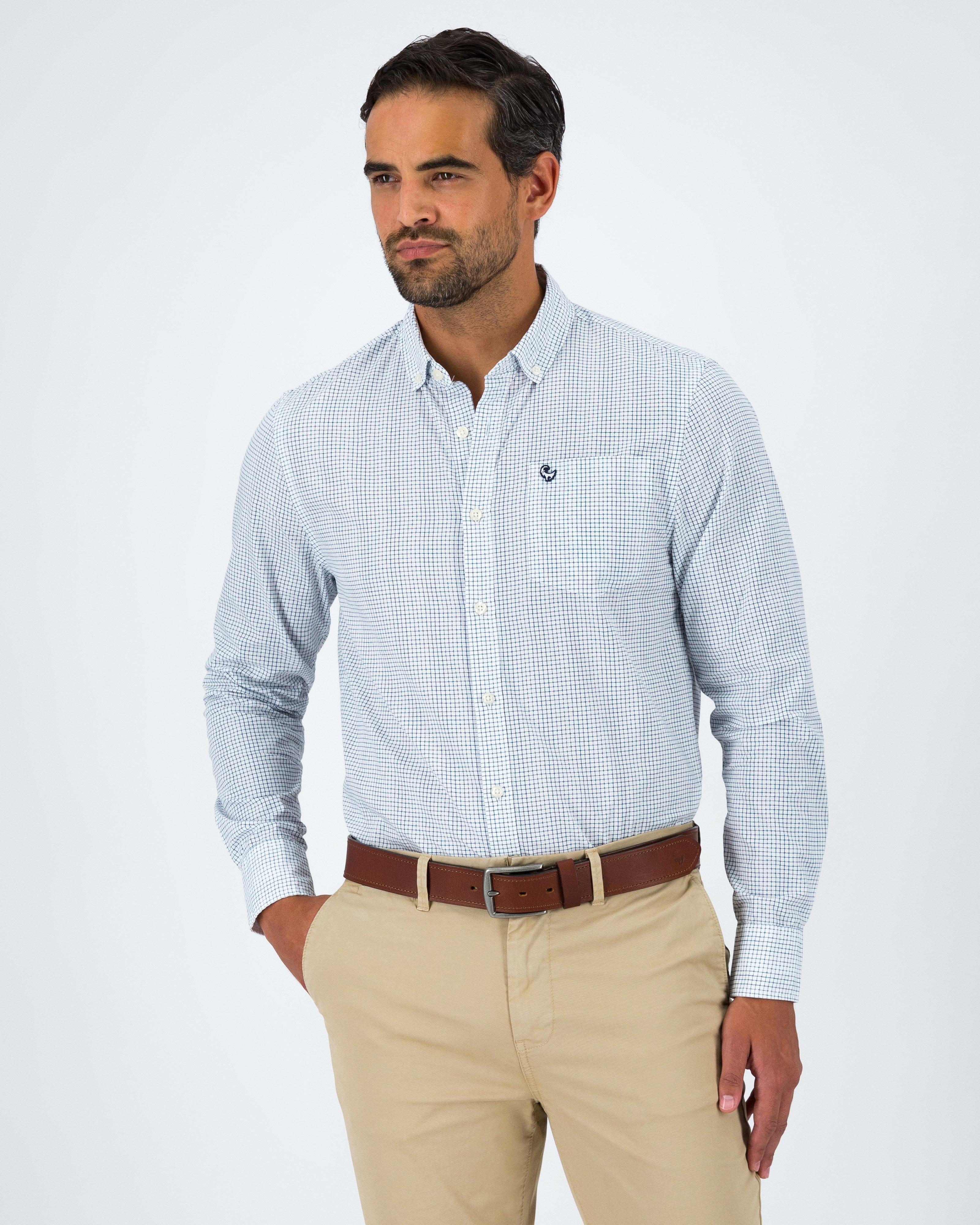 Men’s Yusha Distressed Micro Check Shirt | Old Khaki