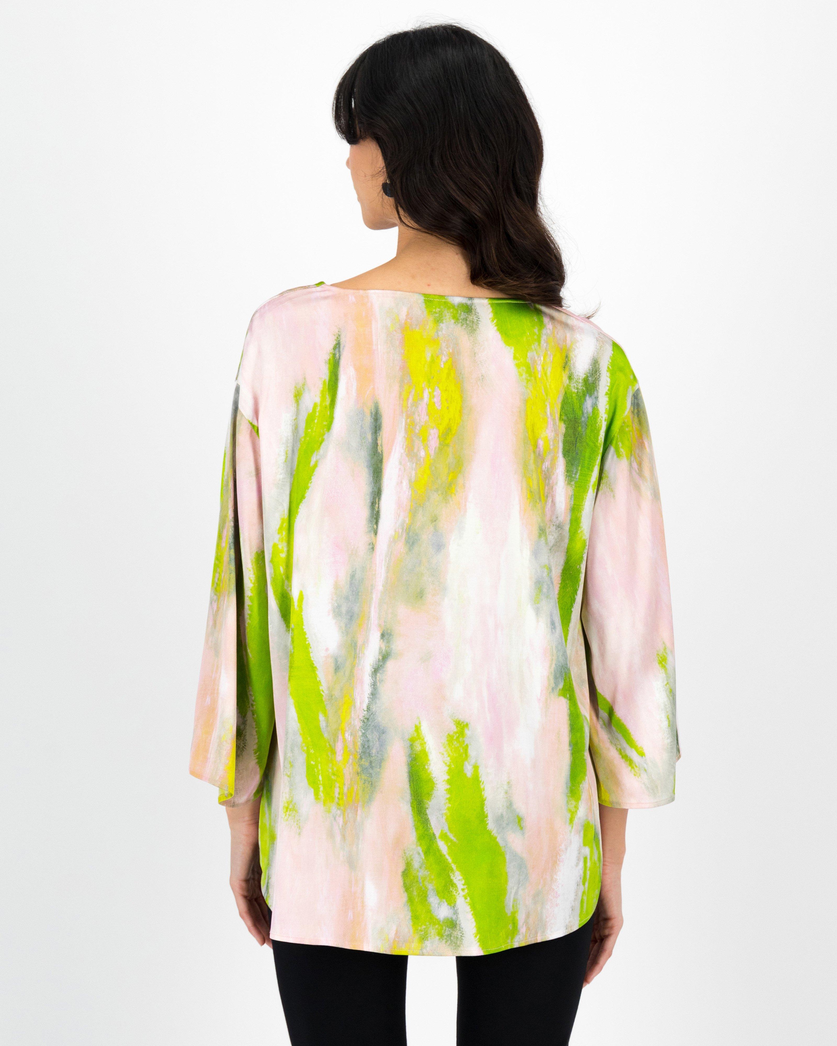 Jalila Printed Satin Popover - Poetry Clothing Store