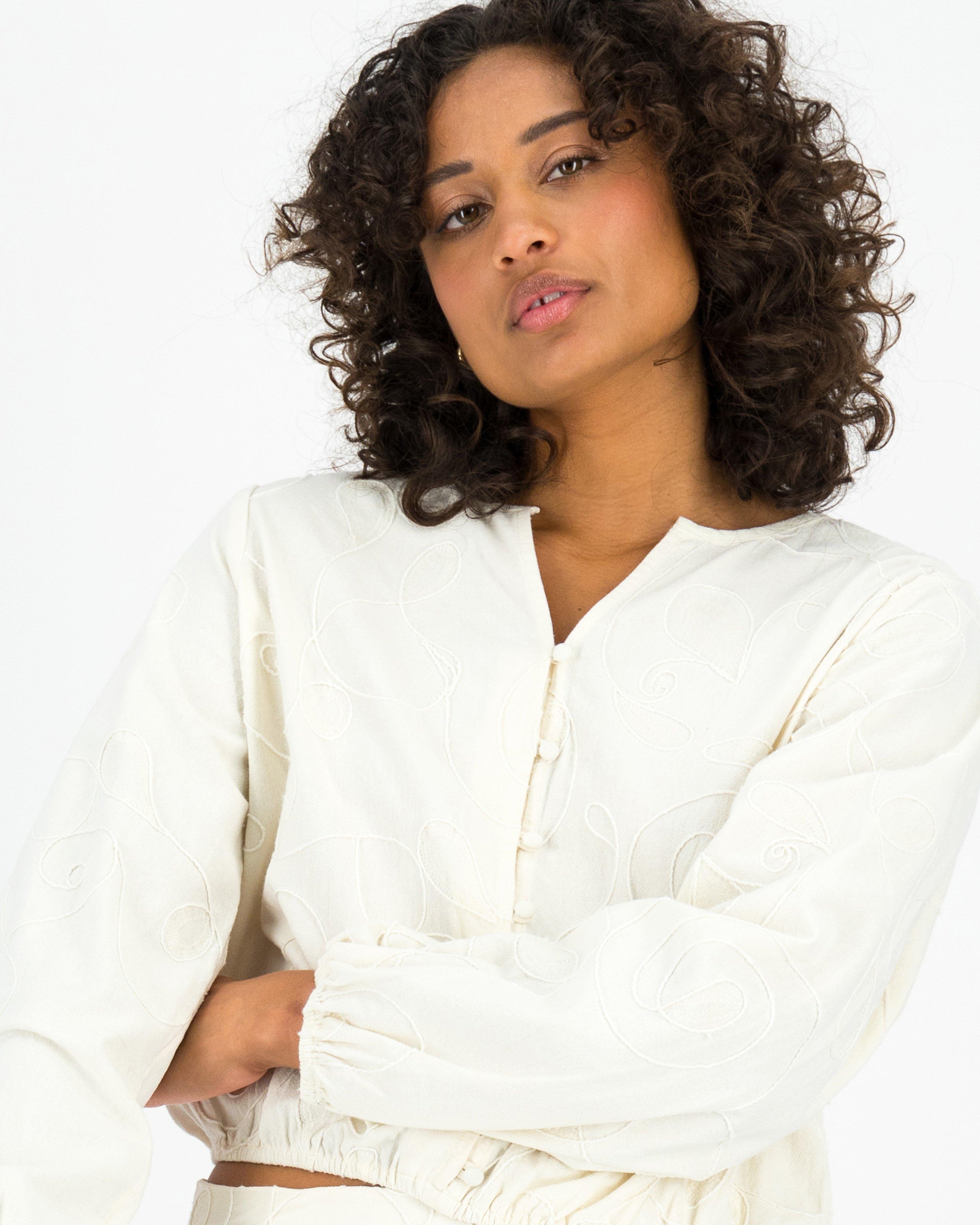 Women’s Palesa Embroidered Blouse | Old Khaki
