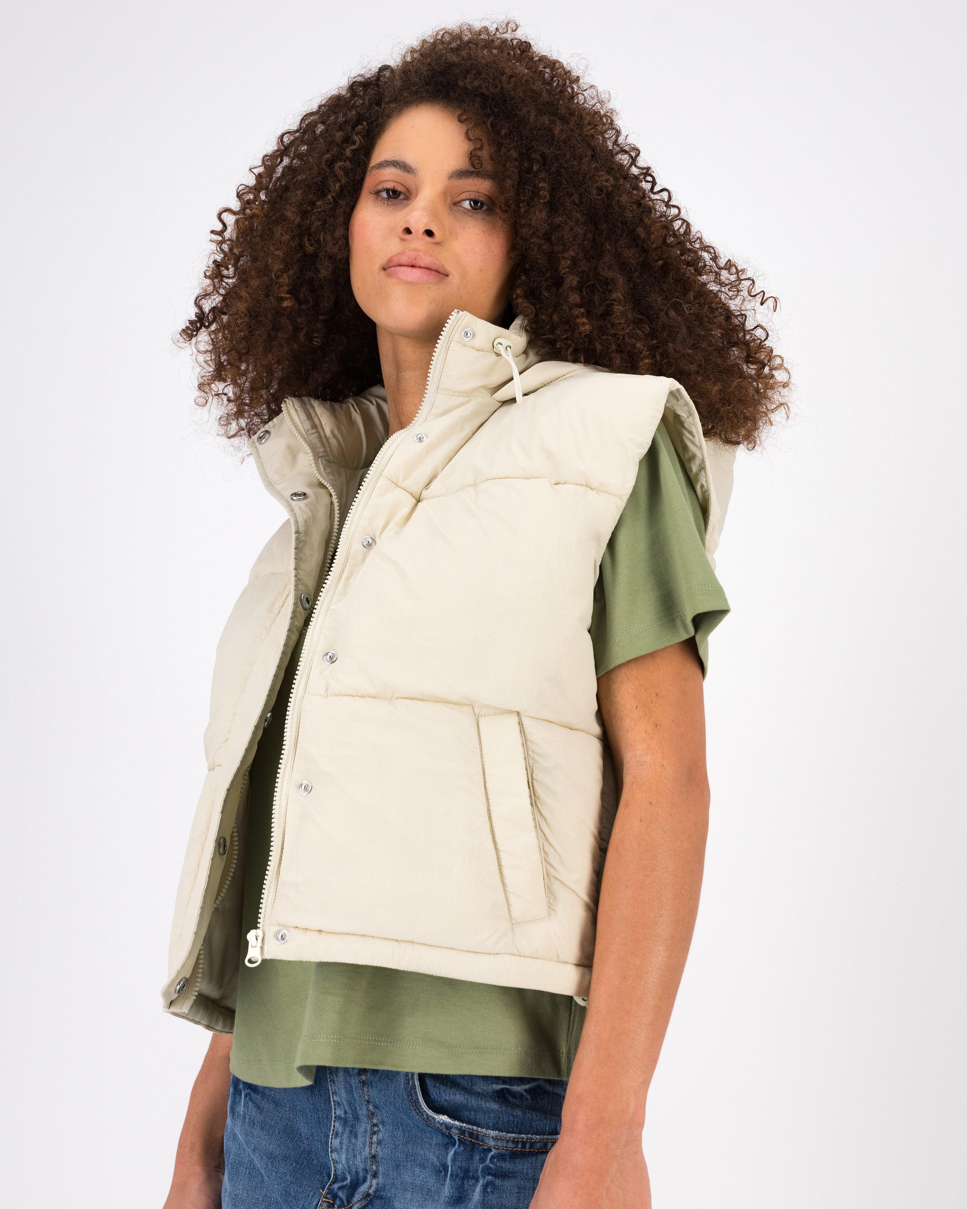 Women’s Maxine Cropped Puffer Gilet | Old Khaki