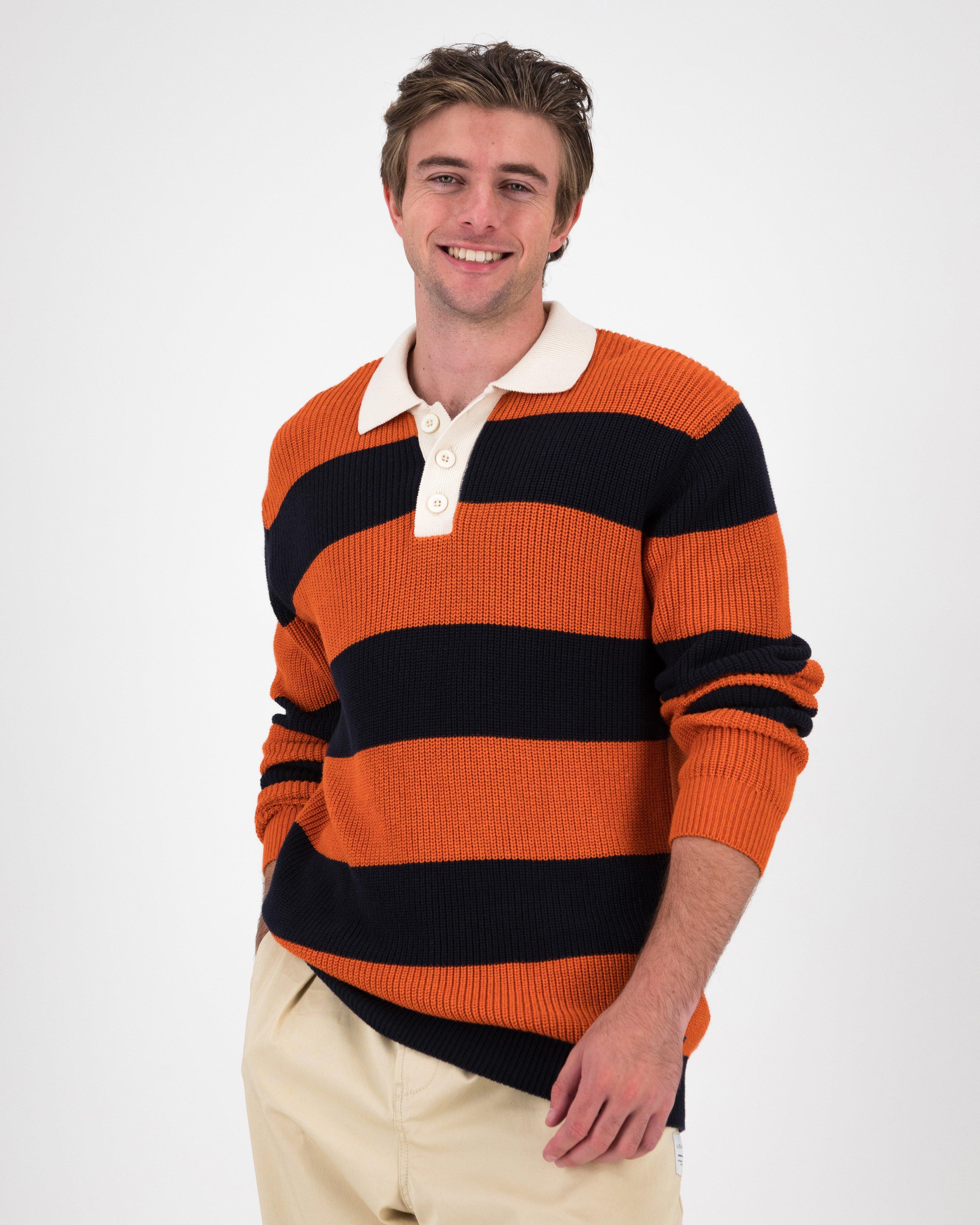 Men’s Adam Striped Golfer | Old Khaki