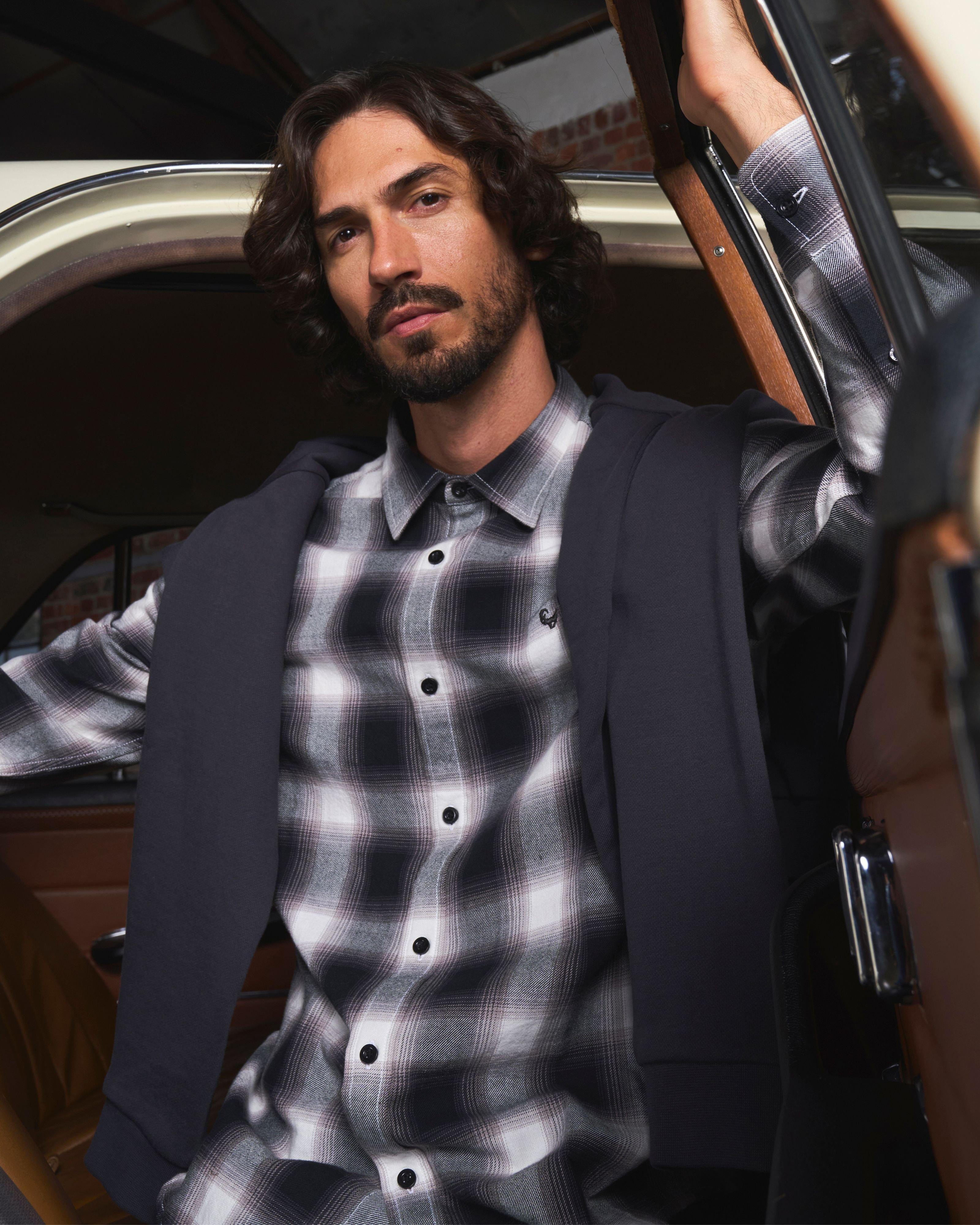 Men’s Ozman Shadow Check Shirt | Old Khaki