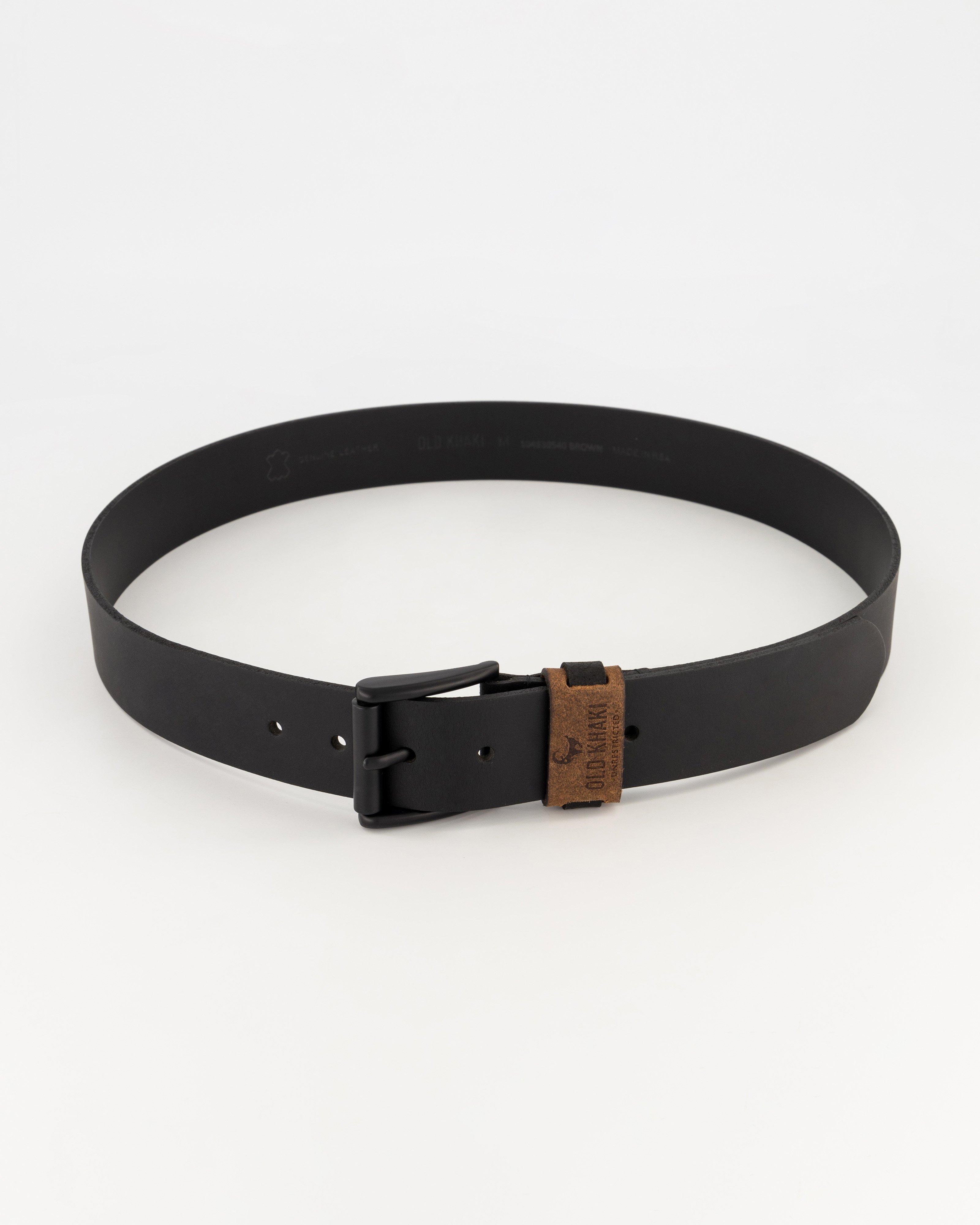 Men’s Davian Two-Tone Leather Belt | Old Khaki