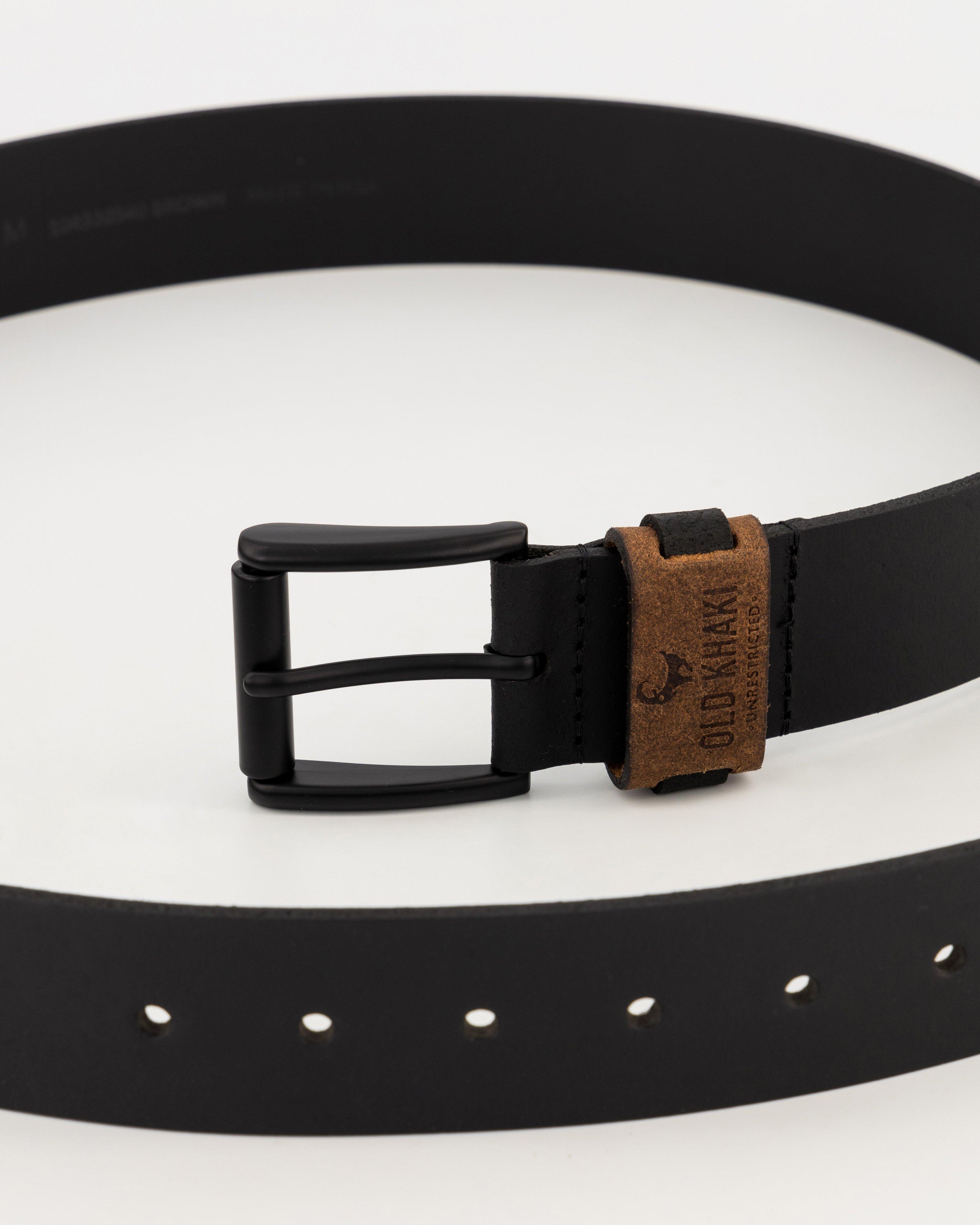 Men’s Davian Two-Tone Leather Belt | Old Khaki