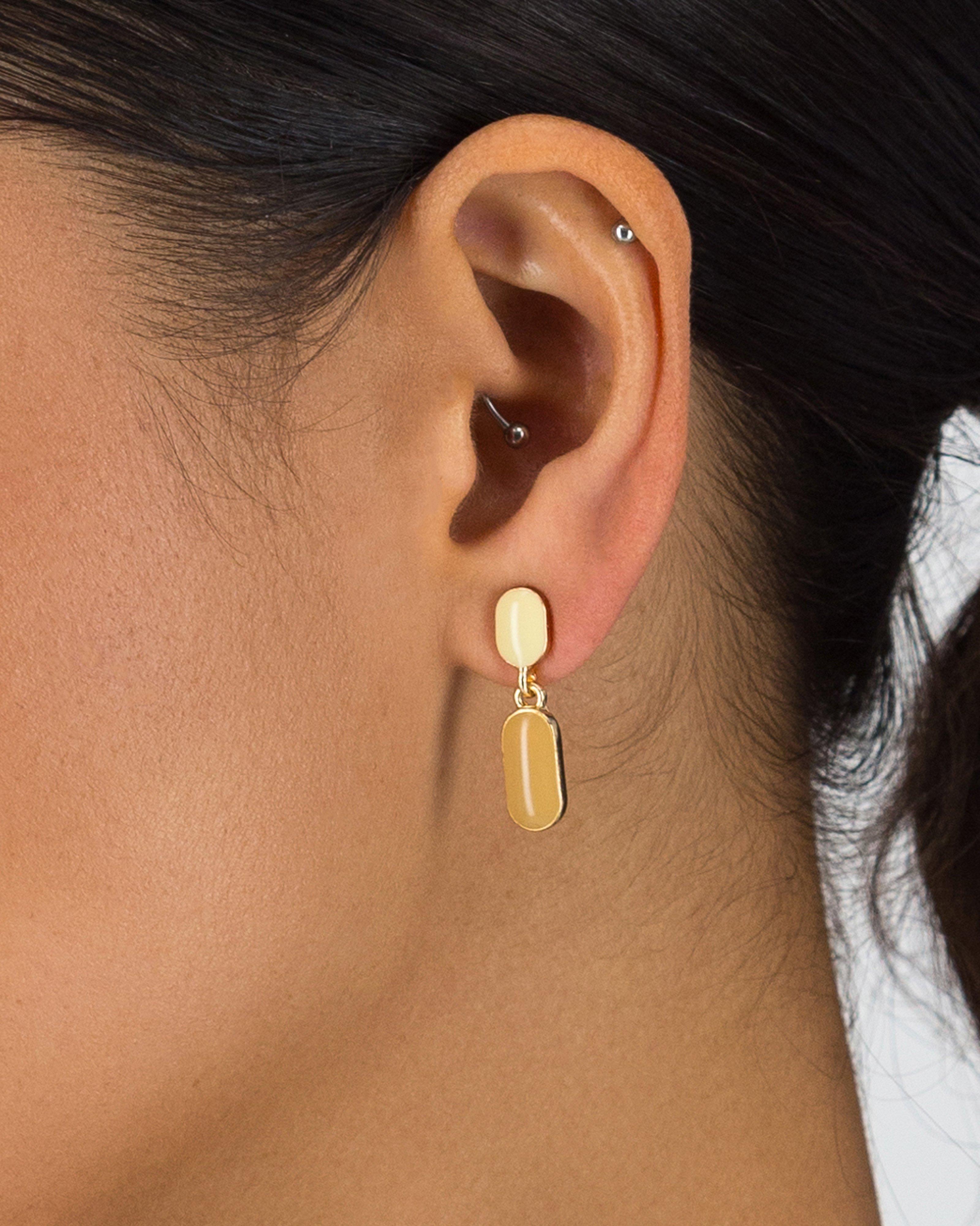 Double Oval Resin Drop Earrings - Poetry Clothing Store