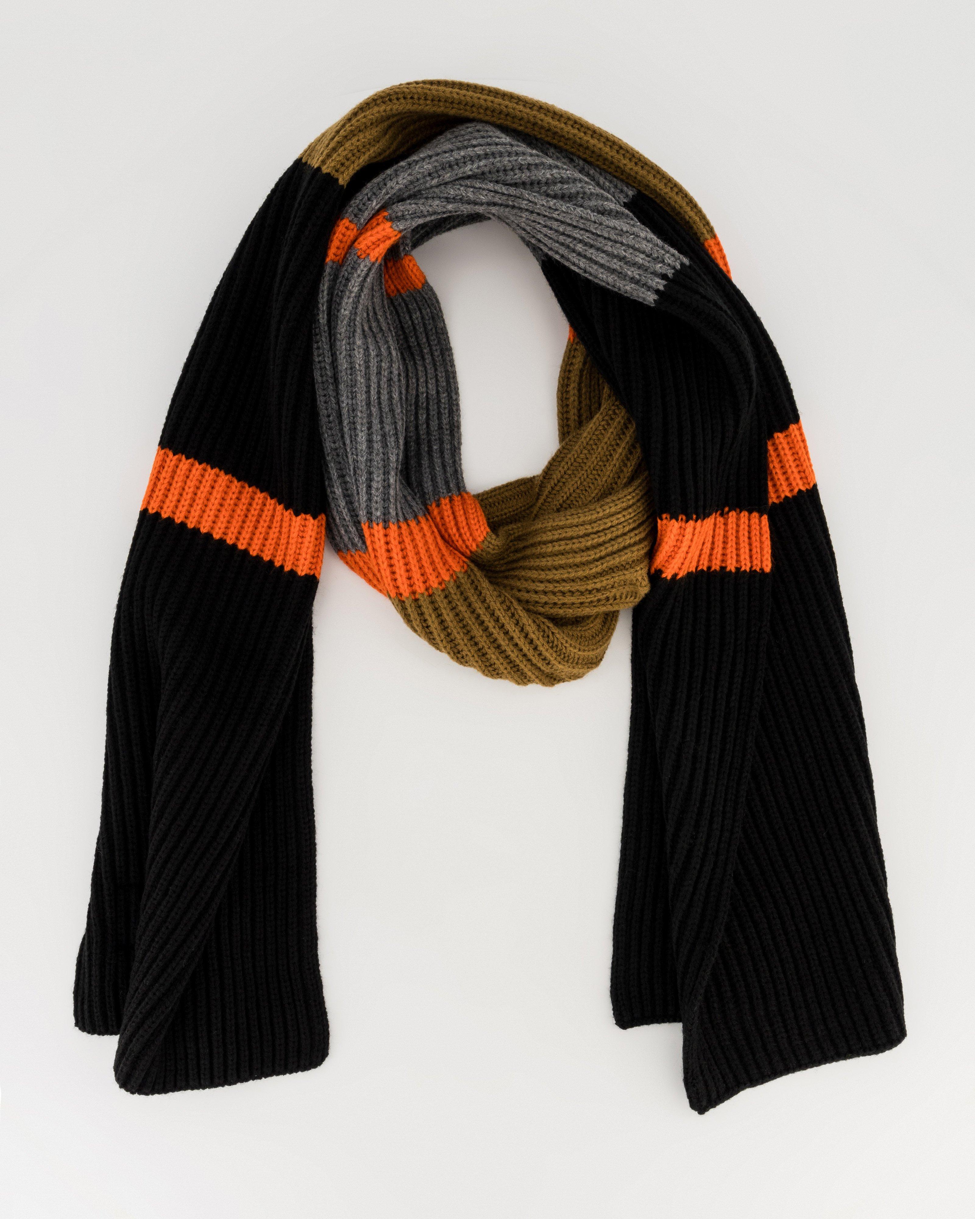 Men’s Corbin Stripe Rib Knit Scarf | Old Khaki