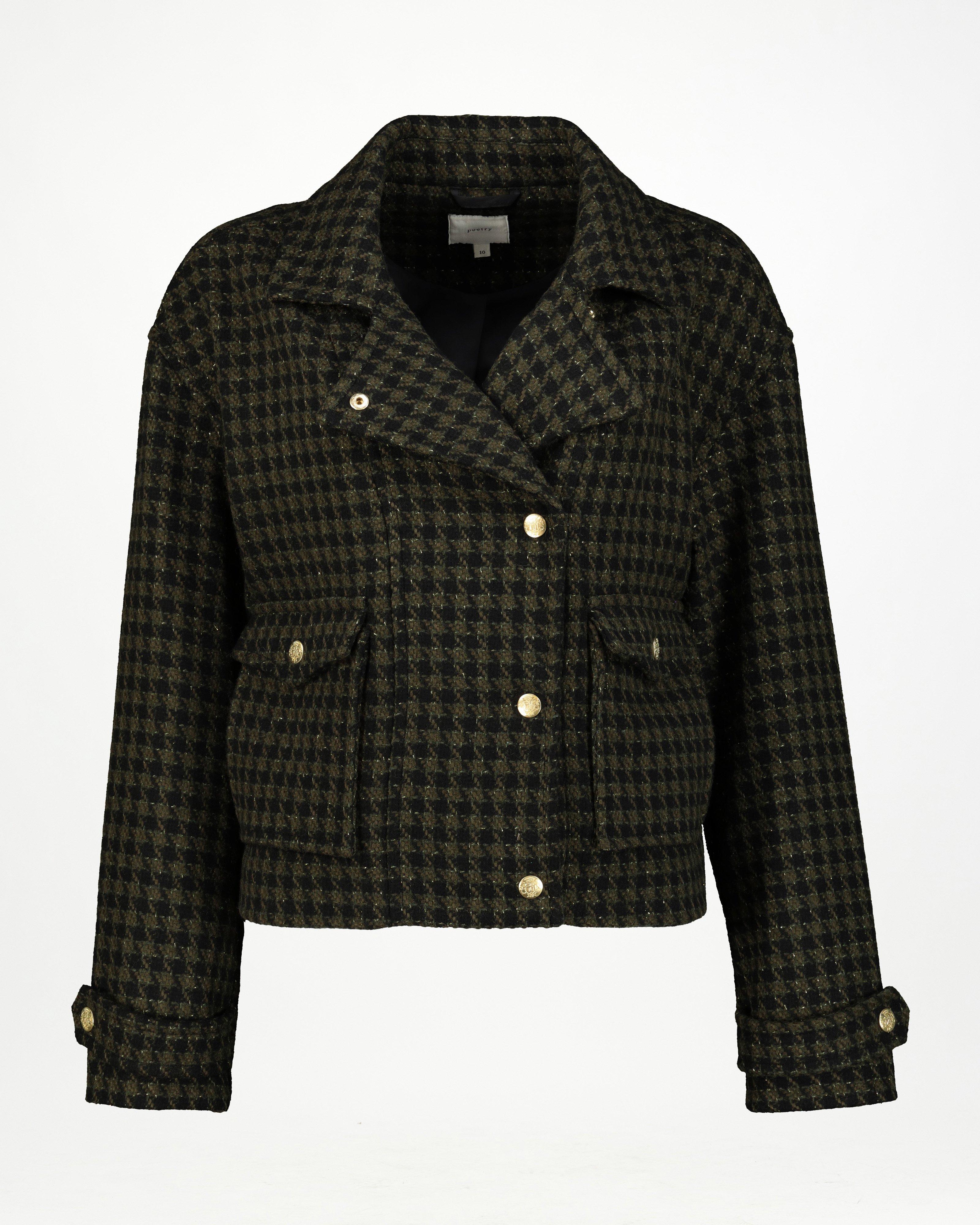 Lia Houndstooth Textured Jacket - Poetry Clothing Store
