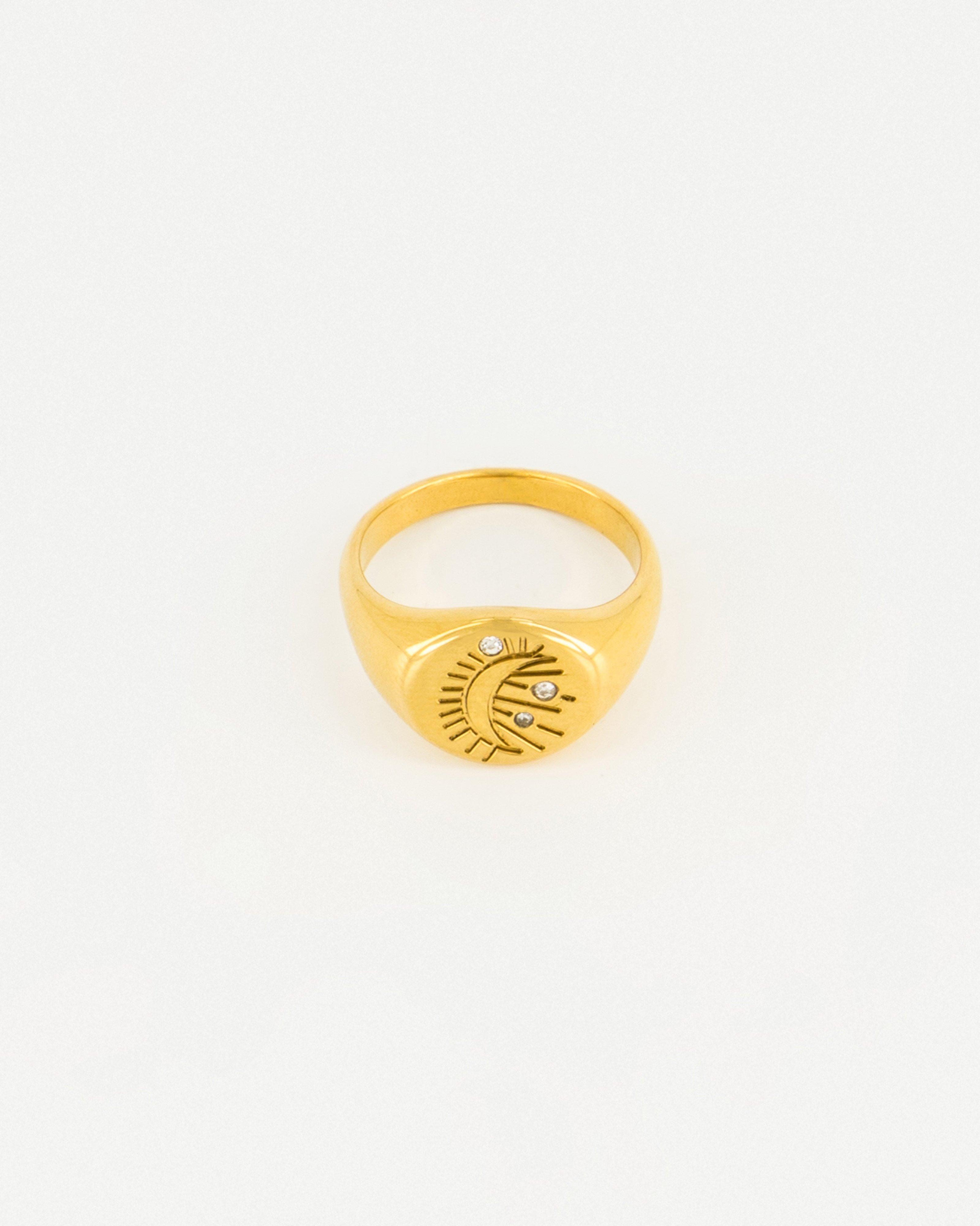 Old Khaki x byCara Women’s Moon Signet Ring | Old Khaki