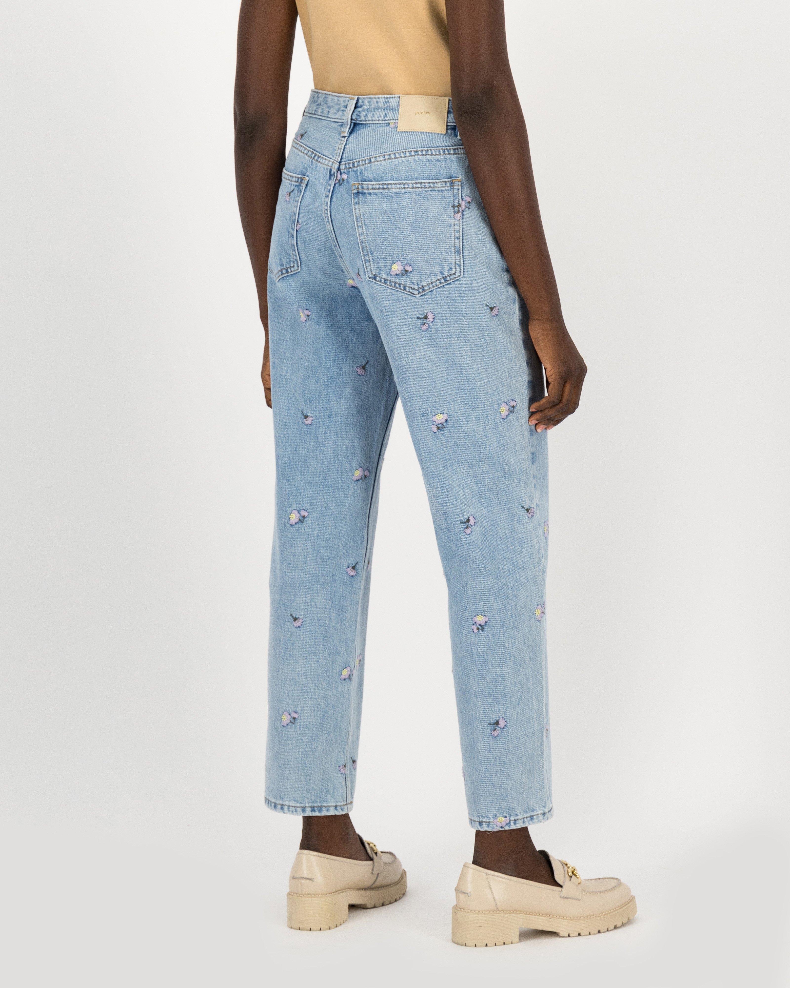 Athena Lilac Embroidered Floral Denims - Poetry Clothing Store